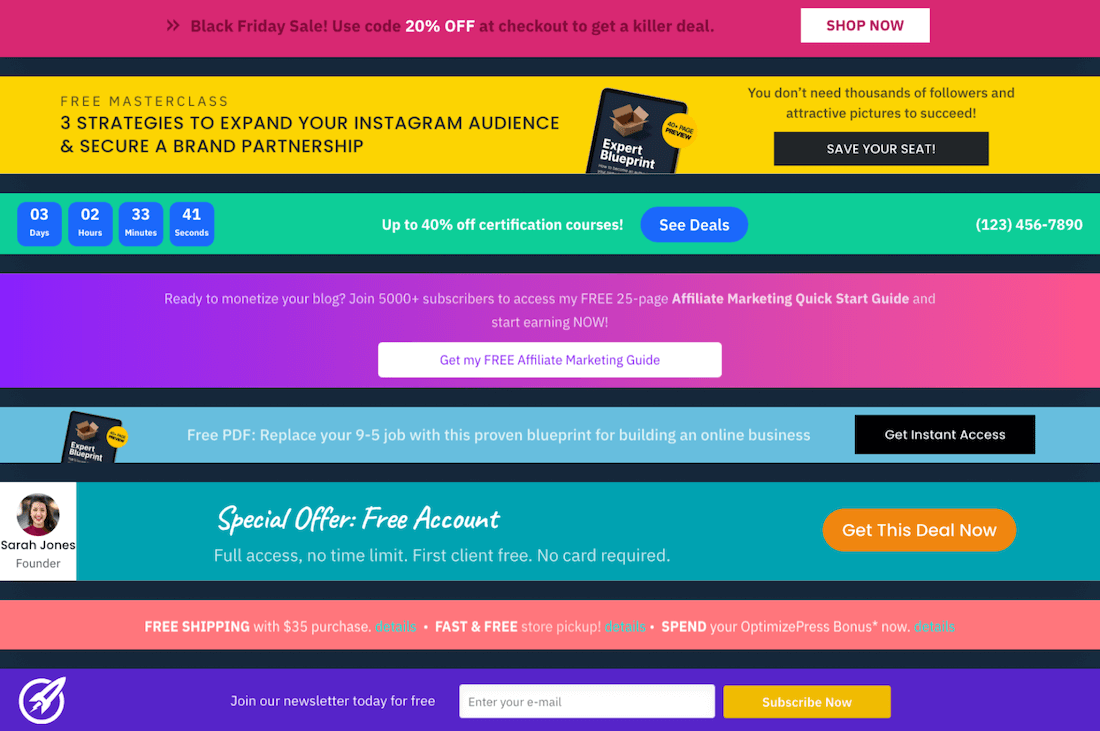 10 Website Notification Bar Examples That Get Results OptimizePress 10 Website Notification Bar Examples That Get Results OptimizePress