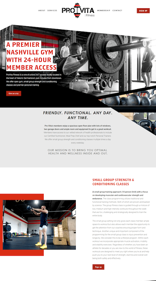Pro Vita Fitness Personal Trainer Landing Page - OptimizePress