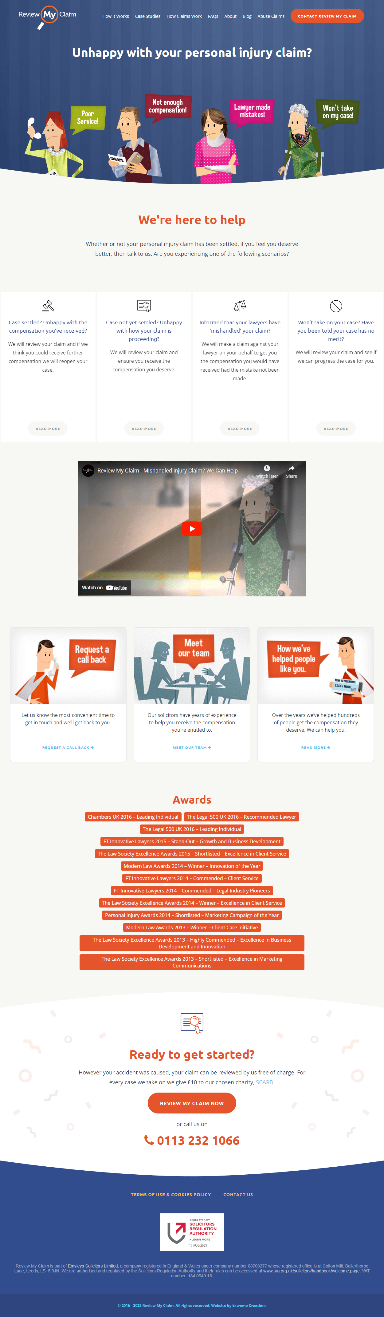 Review My Claim Lawyer Landing Page - OptimizePress