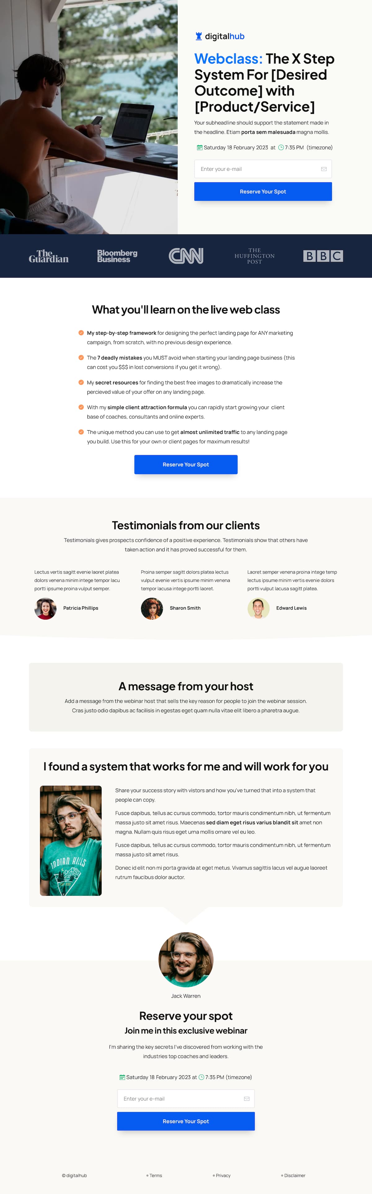 How to Host a Webinar Landing Page