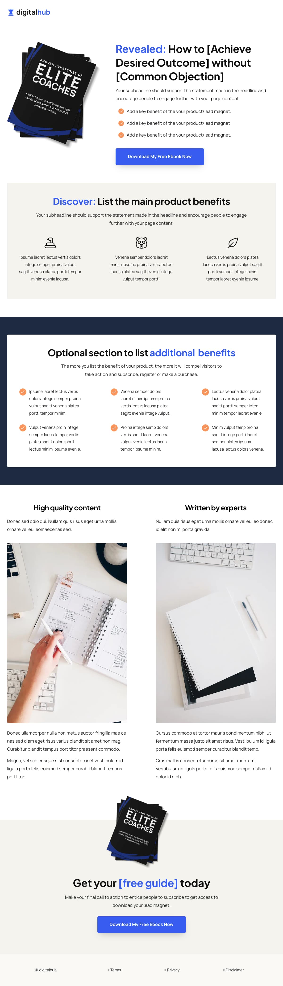 DigitalHub Free Ebook Landing Page - OptimizePress